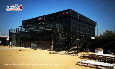 China High end customized double decker tent with black color hard walls for cooperate events for sale