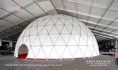 China Popular dome tent with interior fabric for projection and lights for sale