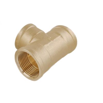 China ISO 228 1 Inch Tee F/F/F Thread Brass Pipe Fittings for sale