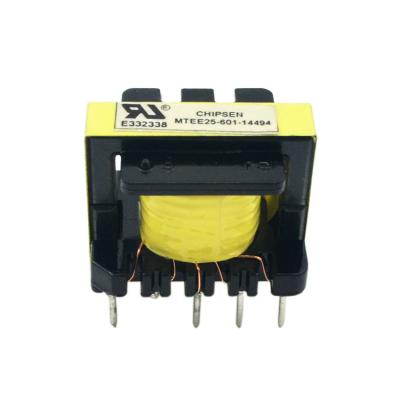 China High Frequency 24V Output Rectangle Custom EE25 12V 110V Single Phase Step-up Ferrite Core 220V Input Power Transformer for sale