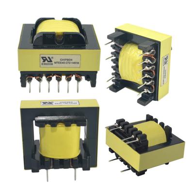 China Power Transformer Manufacturer 12v to 220v 1000w Ee40 Flyback Center Tapped High Voltage Pulse Transformer for sale