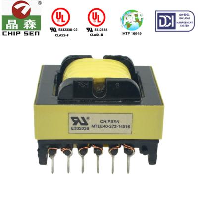 China Power Transformer Manufacturer 12v to 220v 1000w Ee40 Flyback Center Tapped High Voltage Pulse Transformer for sale