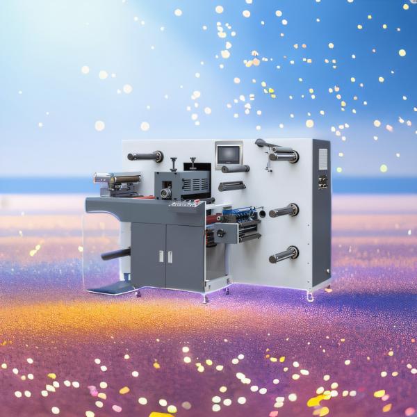 Quality INTERMITTENT SEMI ROTARY LABEL DIE CUTTING WITH TURRET SLITTING AND REWINDING for sale