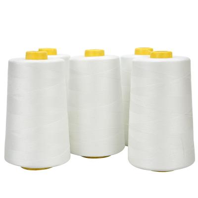 China 40s/2 Sewing Thread Base Color 5000 Yards Raw White Bleached Black Polyester Thread for sale