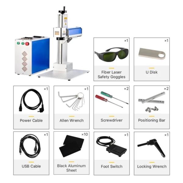 Quality Laser Mopa Marking Machine 2.5D Engraving Machine 50W 60W Metal Color Marking for sale