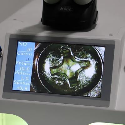 China Compact 0.2mm Focal Spot Diameter Mini Jewelry Welding Machine Screen with 0.1-15ms Pulse Width for sale