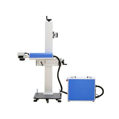 China speed Fiber Optic CO2 UV Online Flight Laser Engraving Machine with Pulsed Operation by IPG Raycus Max JPT 20w 30w 50w for sale