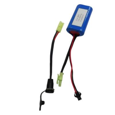 China Custom 18650 Li Ion Battery Pack 2cells In Series With Barrel Connector DC5521 Female for sale