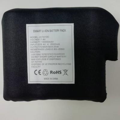 China Black Diving Clothes Wrapped 7.4 V 10000mah Battery 21700 2S2P For Heated Coat for sale