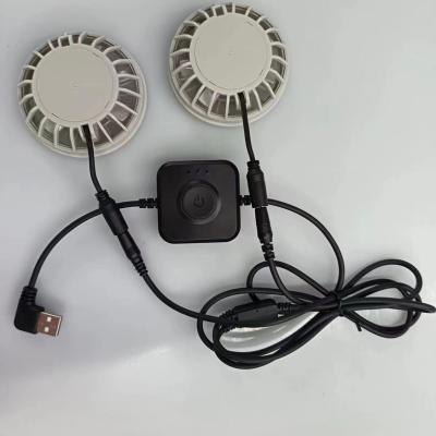 China Japanese Brushless Motor Air Conditioning Vest Fan Small Two Fans In One Lightweight for sale