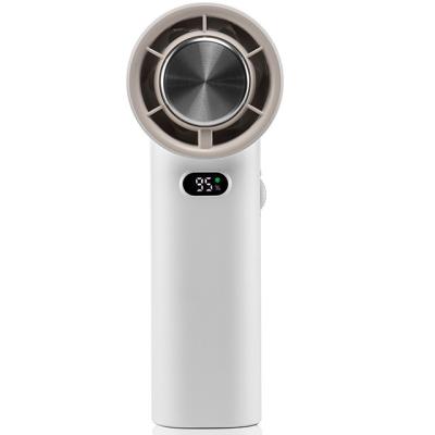 China Stepless Speed Regulation Ice Cooling Fan 13000 RPM Bladeless Portable Hand Held Fan 3600mAh for sale