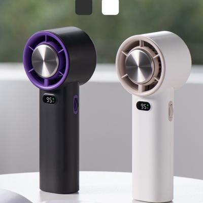 China Stepless Speed Regulation Ice Cooling Fan 13000 RPM Bladeless Portable Hand Held Fan 3600mAh for sale