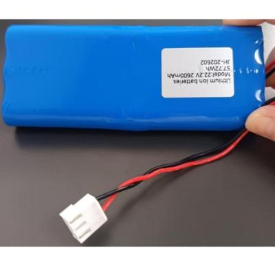China Custom Rechargeable 18650 Li ion Battery Packs 22.2v 2600mAh With 3Pin Connector for sale