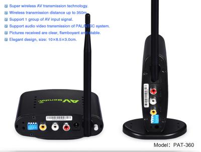 China PAT-360 2.4g Analog Signal video sender receiver with 350 merters Transmit Distance2.4GHz 433.92mhz wireless transmissio for sale