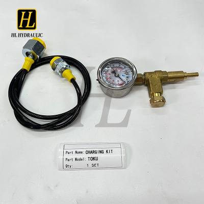 China TOKU Universal Hydraulic Breaker Nitrogen Charging Gauge Kit for Multiple Model Hammers for sale