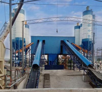 China 3 - 5 Grids Concrete Mixing Station High Accuracy With Alloy Mixing Arm for sale