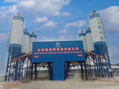 China High Weighing Accuracy Concrete Mixing Station 4 Grids Bin HZS180 Model for sale