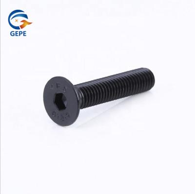 China DIN7991 Flat Head Hex Socket Screw Zwarte oxide van de kwaliteit 10.9 staal Te koop