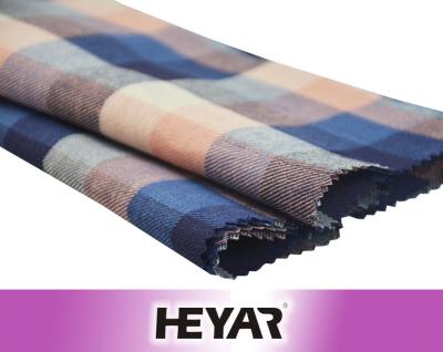 China 2016 New Double Brushed 220GSM 100% Cotton Plaid Check Twill Flannel Winter Shirt Indigo Fabrics Textile for Men Shirt for sale