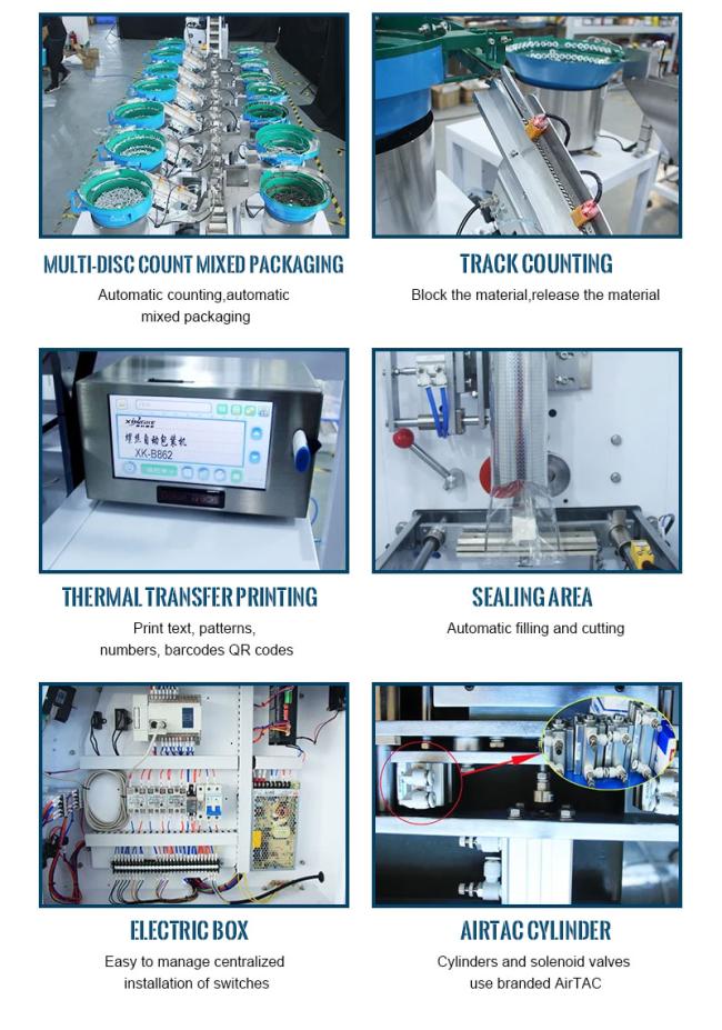 Automatic Multi-Function Furniture Kits Hardware Fittings Packaging Machine With Mixed Packaging And Vibrating Feeder