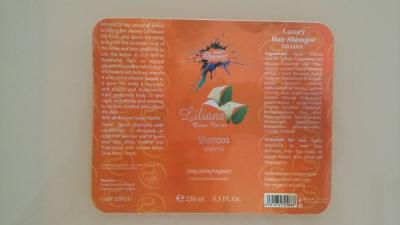 China Silver Hot Stamp Cosmetic Labels Liliana Queen Flower Shampoo Vitamin E for sale