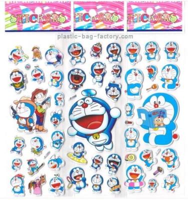 China Non-toxic 0.15mm PVC cartoon custom puffy stickers for kids / Children for sale