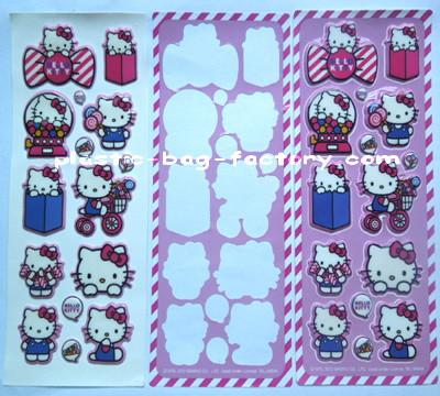 China Customised kawaii colorful cartoon 3D EVA puffy stickers for kids / school for sale