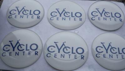 China 3D Transparent Epoxy Resin Stickers Cyclo Centre Stickers For Body Building Area for sale