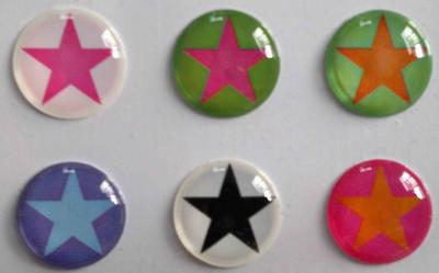 China Pentagram Colorful Epoxy Resin Stickers Decorative , 3D Shape for sale