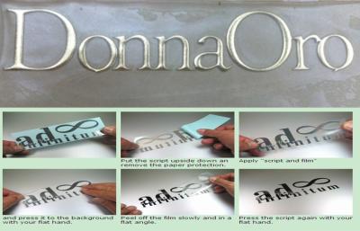 China CMYK / Pantone Vinyl Car Sticker , embossed logo golden metal decal for sale