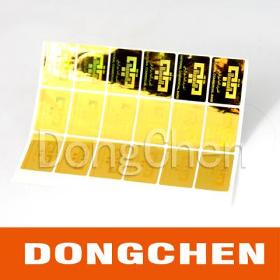 China Custom PET laser burned white hologram sticker, holographic sticker for sale