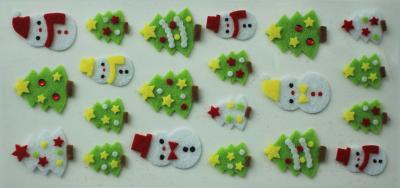 China Lovable Japanese Puffy Stickers , 3D Christmas Tree Felt Stickers for sale