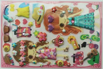 China 3D Foam Custom Puffy Stickers , Promotional Dress Up Doll Stickers for sale