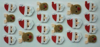 China Funny 3D Layered Felt Japanese Puffy Stickers , Christmas Santa for sale