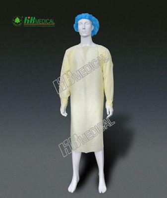 China yellow/blue/green/pink color SM /PE Cloth gown isolation gown for sale