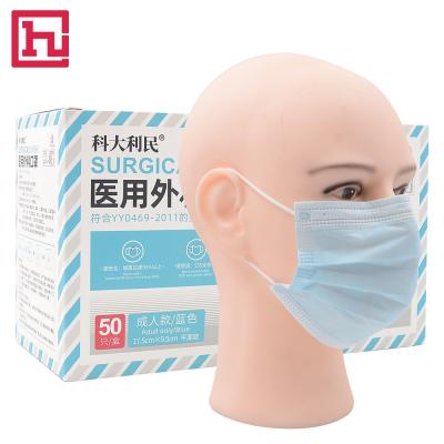 Cina Pieghe eliminabile chirurgica elastica della maschera di protezione di Earloop 17.5x9.5cm 3 per l'ospedale in vendita