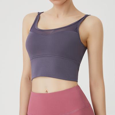 Cina Porpora solida riempita canottiera sportiva senza cuciture XL XXL del reggiseno di yoga in vendita