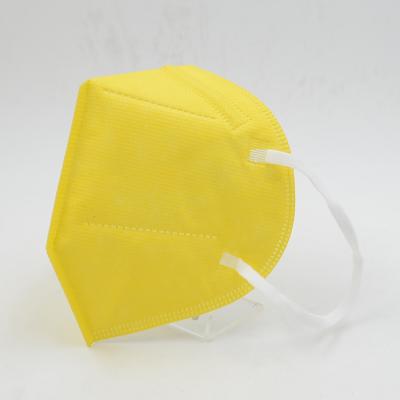 Cina 5 maschera di protezione non tessuta eliminabile di giallo saltato della colata della piega KN95 in vendita