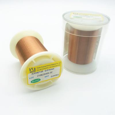 China 55 AWG 0.014mm Polyurethane 155 Solderable Enamelled Copper Wire For Watch for sale