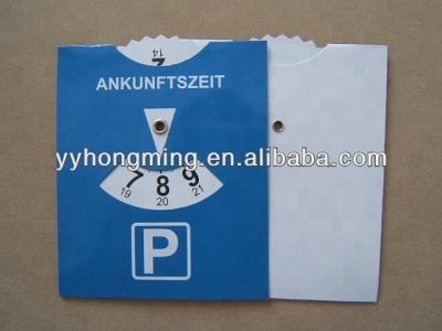 China Azul 120*100mm Auto Euro Carro Disco de estacionamento em papel Cartão Disco de estacionamento à venda