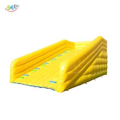 China Commercial Grade Inflatable Zorb Ball Slide 10x4.5m Yellow Human Hamster Ball Ramp PVC Slide For Rental Business(YKG160) for sale