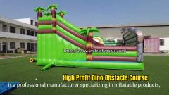 Dino Inflatable Obstacle Course for Rental Business