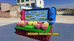 Giant Handheld Console Inflatable Interactive Game with Blocks and Mushrooms for Party Events