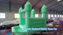 Mint Green Inflatable Bounce House and Ball Pit Fun