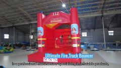 Fire Truck Inflatable Bouncer For Party Rentals