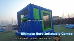 Commercial Grade Blue Hero Inflatable Bouncer Combo