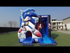 Best Blue Character Inflatable Bouncy Castle With Slide