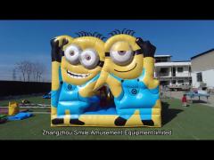 Bright Yellow Inflatable Bounce House for Kids Parties