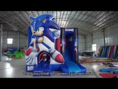 Blue Inflatable Castle with Slide for Kids Parties