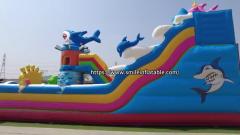 Giant Shark Obstacle Course Commercial Rental Bouncer